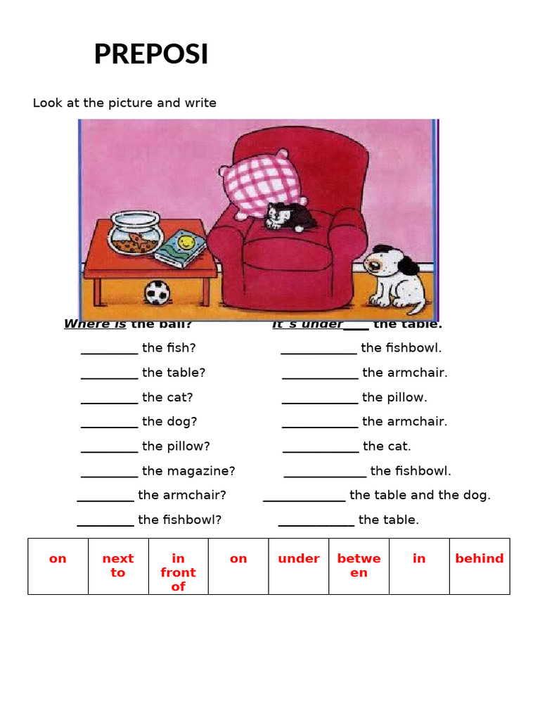 Prepositions Practice Worksheet | PDF