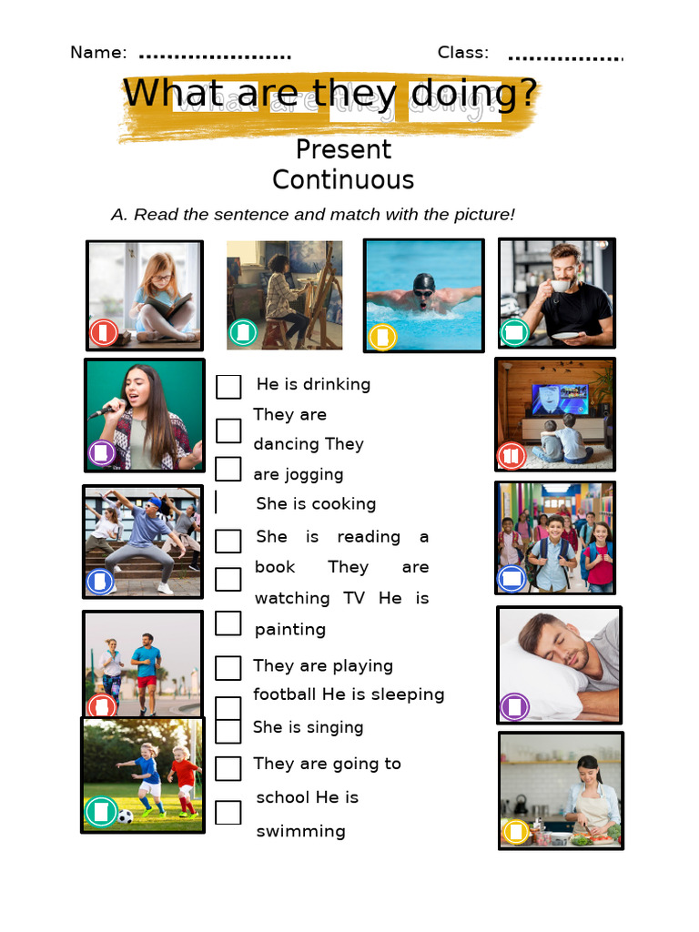 Present Continuous Tense What Are They Doing 160472 | PDF