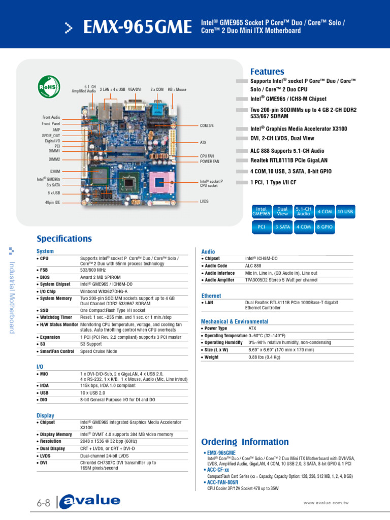 Emx 965gme PDF | PDF | Computer Hardware | Computer Engineering