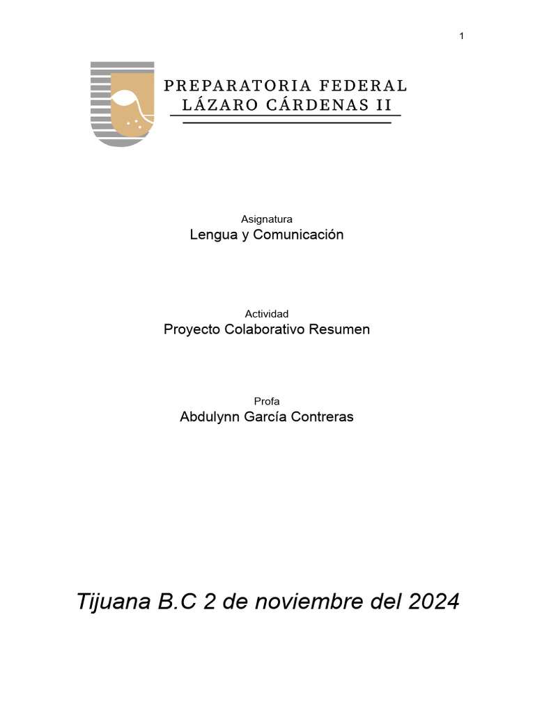 Resumen Proyecto Colaborativo | PDF