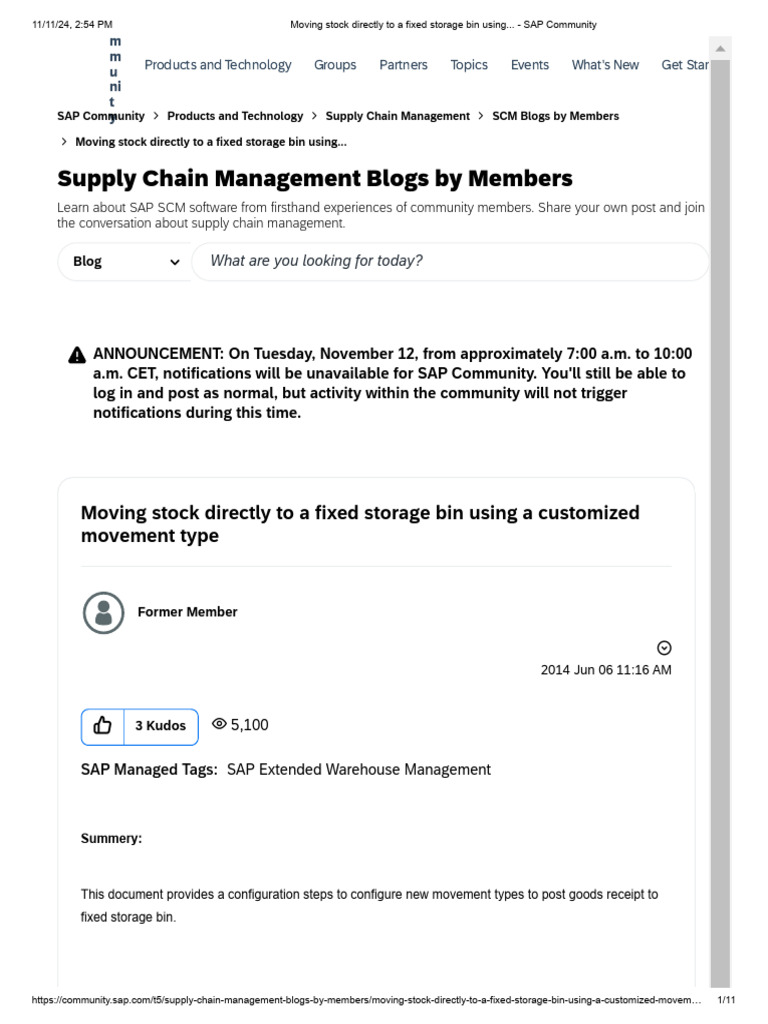 Moving Stock Directly To A Fixed Storage Bin Using... - SAP Community ...