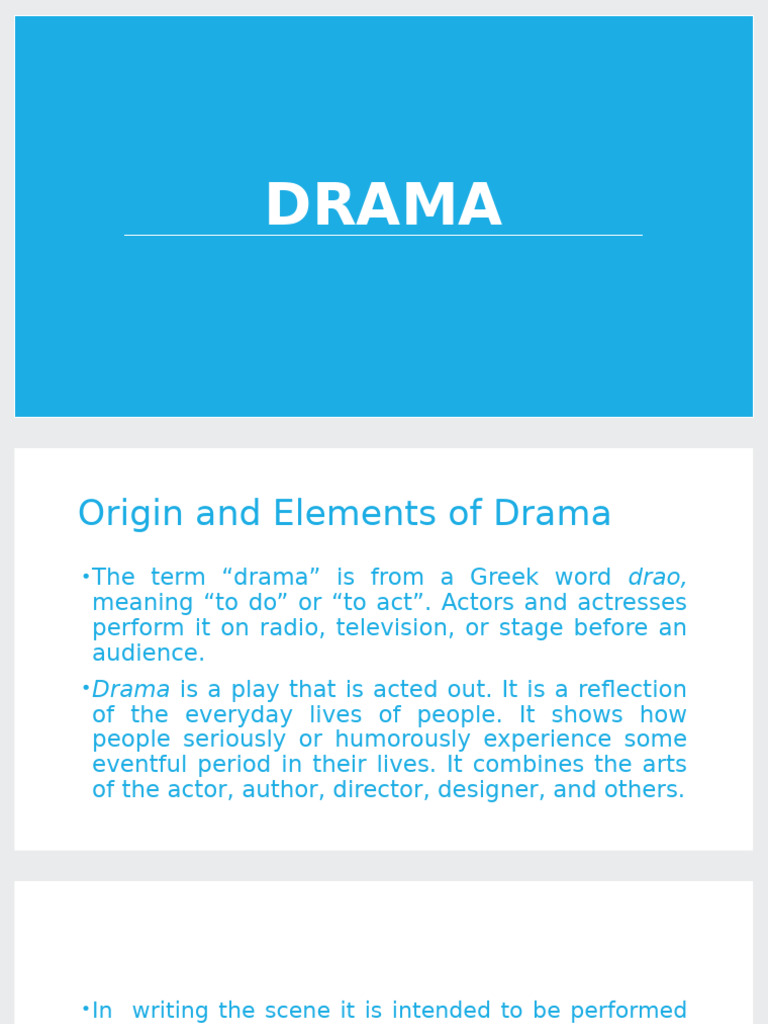 Drama Pdf Play Theatre Actor