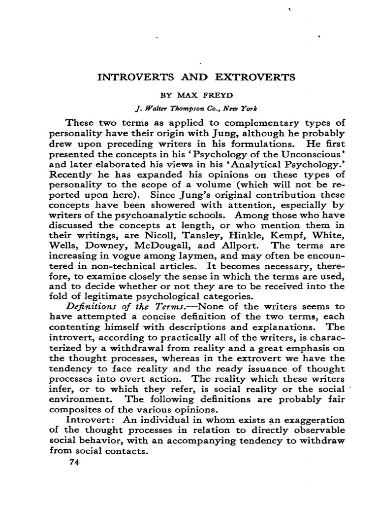 Introverts and Extroverts | PDF | Extraversion And Introversion | Anxiety