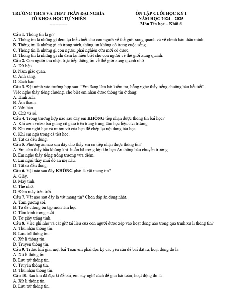 Ontap Cuoihki 2024 2025 | PDF