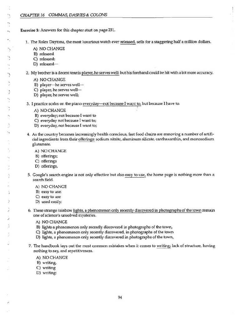 Exercises 1-2 - Conventions-Of-Punctuation | PDF
