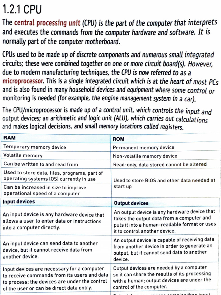 Chapter 1 TB | PDF | Central Processing Unit | Computer Memory