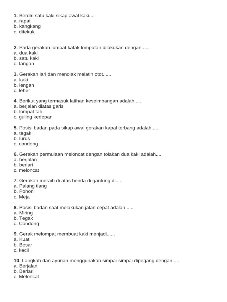 Uas Pjok Jawaban | PDF