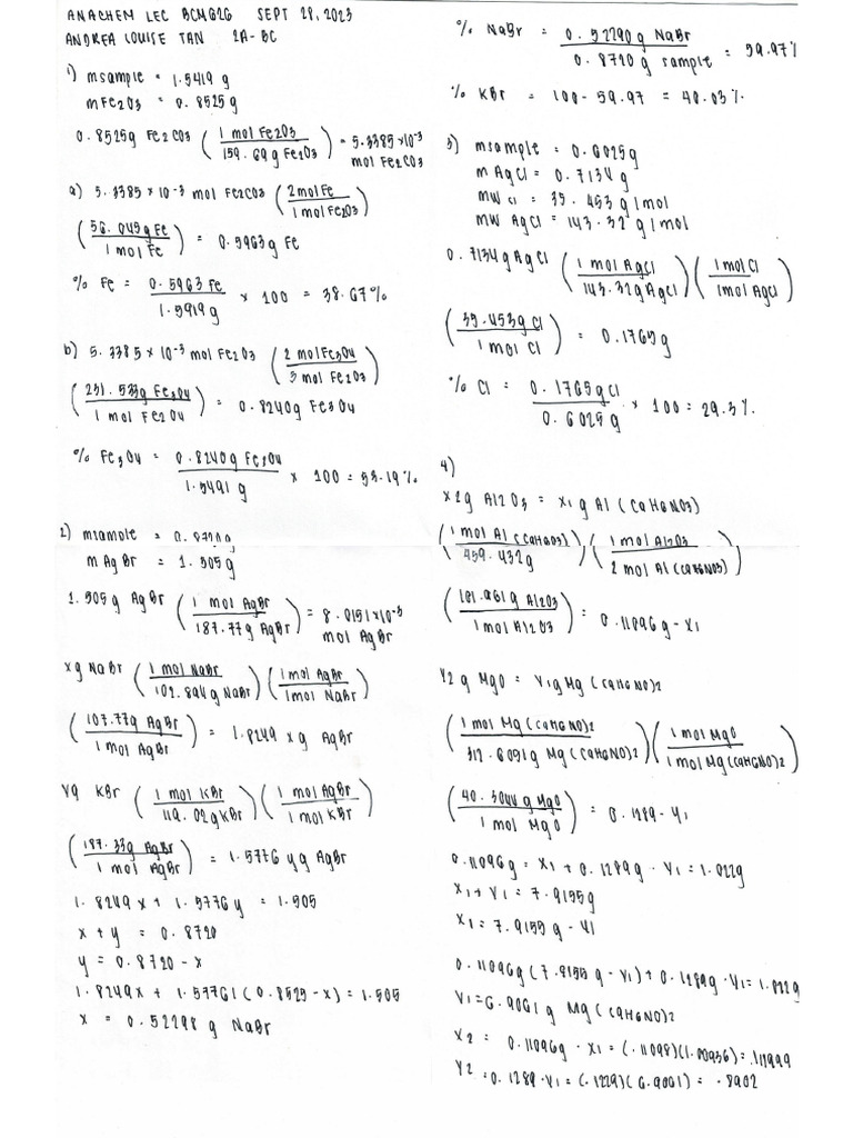 Prob Set (Anachem) 2 | PDF