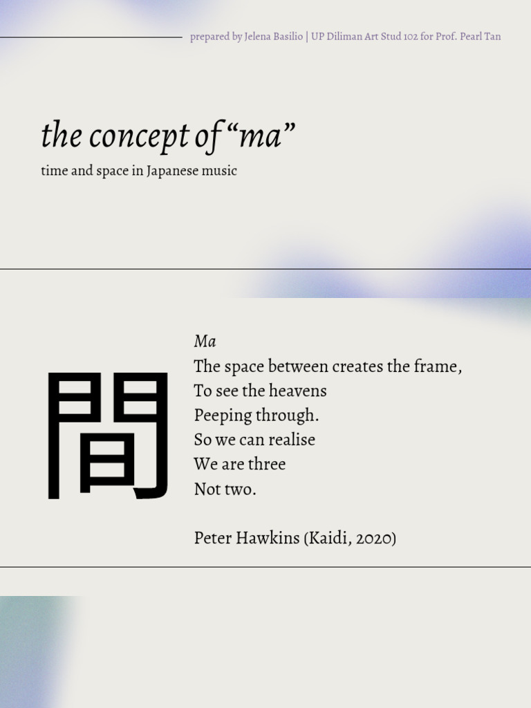 The Concept of "Ma" | PDF