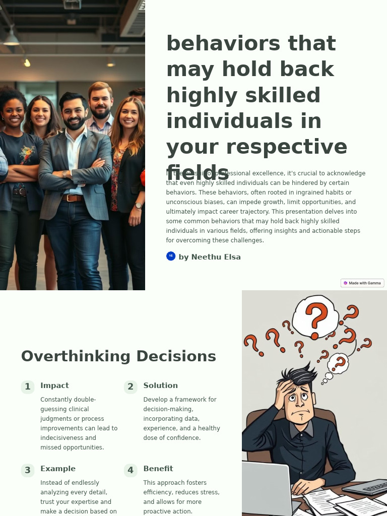 Behaviors That May Hold Back Highly Skilled Individuals in Your ...