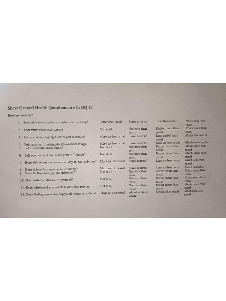 GHQ | PDF