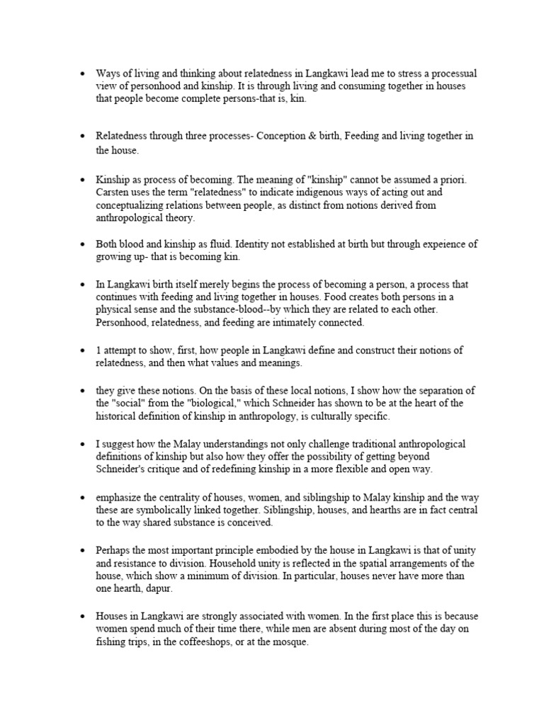 Janet Carsten-Malay Kinship | PDF | Kinship