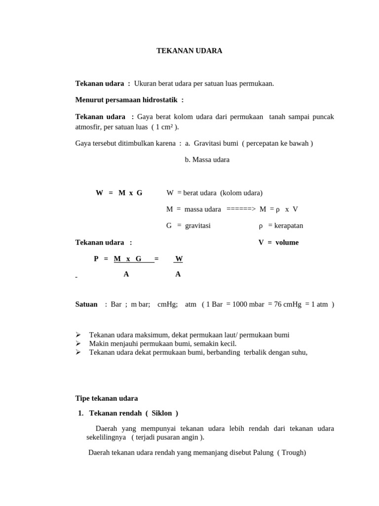 Tekanan Udara | PDF