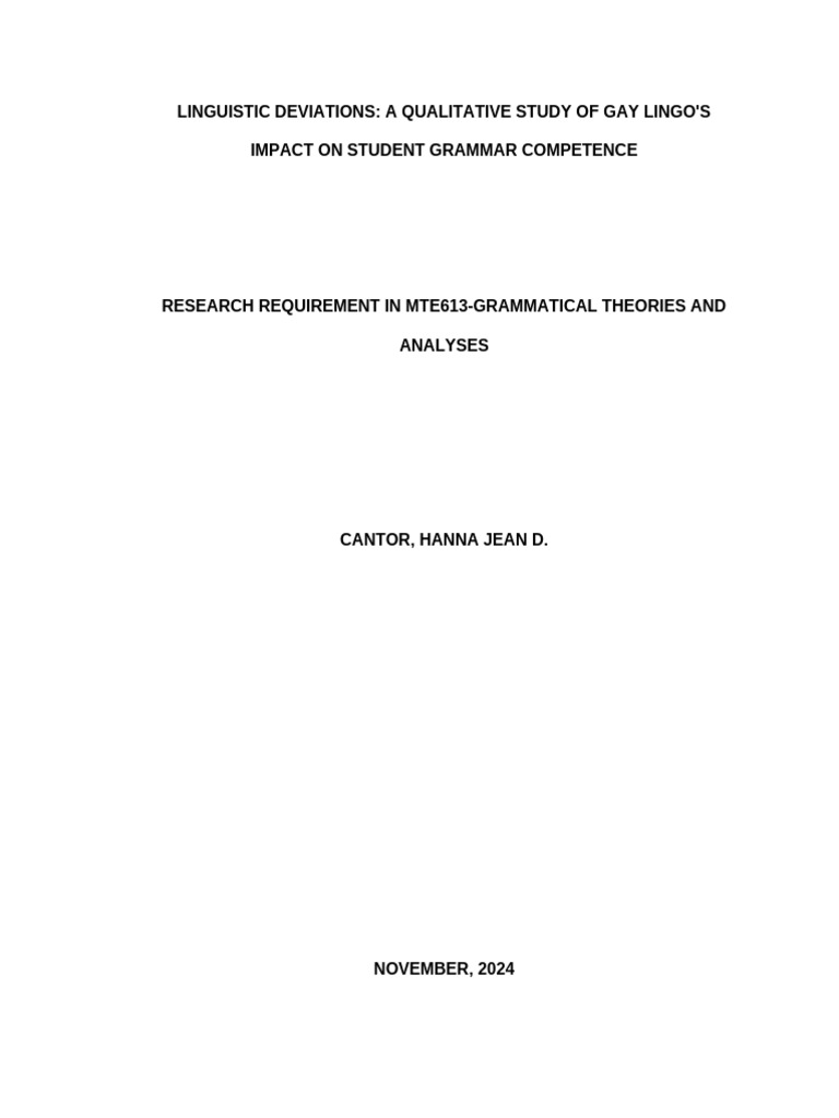 LINGUISTIC DEVIATIONS - Docx Title | PDF | Word | Liberal Arts Education