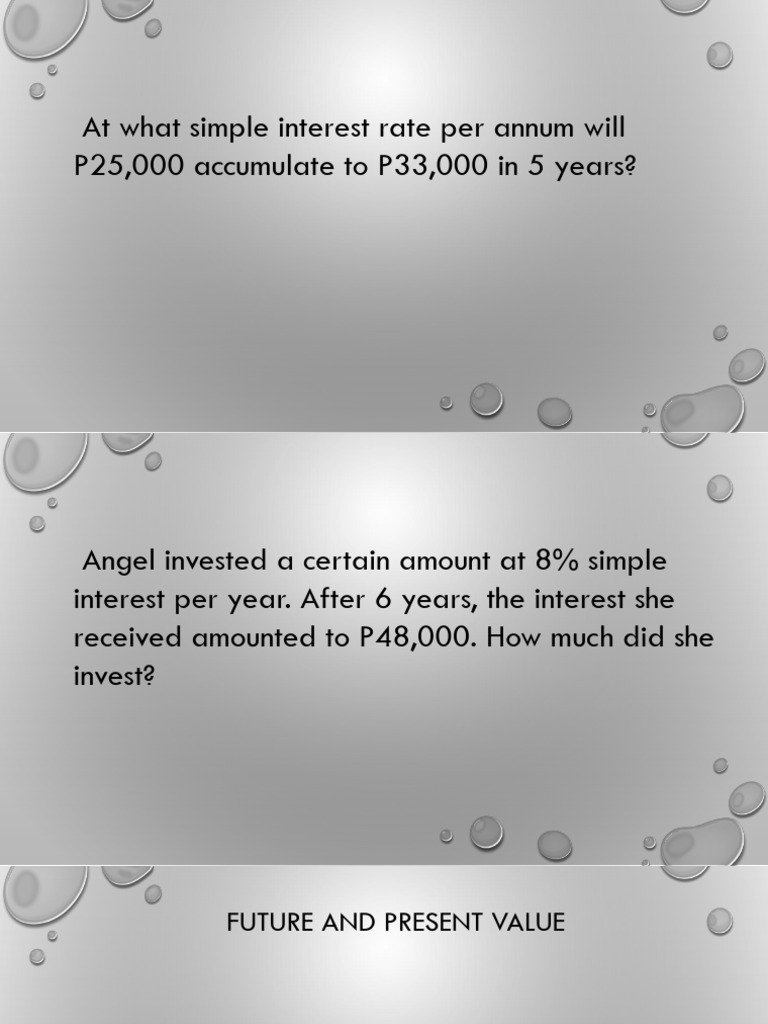 Present-and-Future-value-of-Simple-Interest GENMATH | PDF | Interest | Present Value