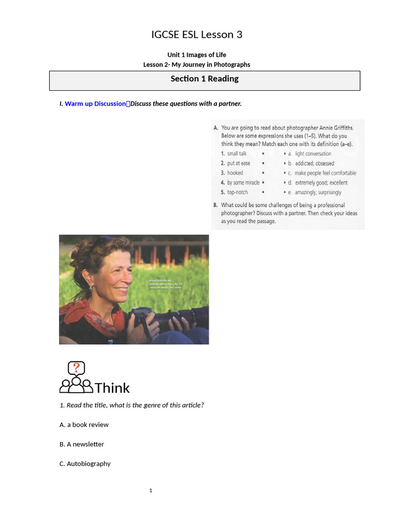 Unit 1 - Lesson 2-3 Worksheet | PDF