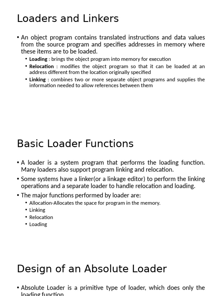Loaders and Linkers Explained | PDF | Computer Program | Programming