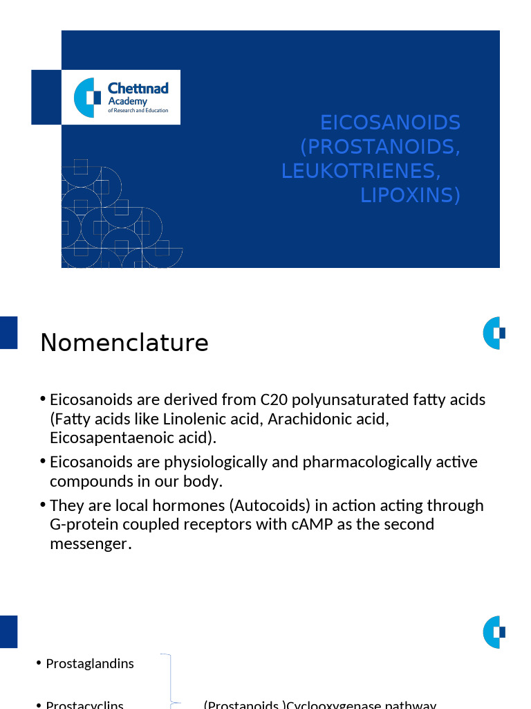 Eicosanoids 2022 | PDF | Prostaglandin | Lipid