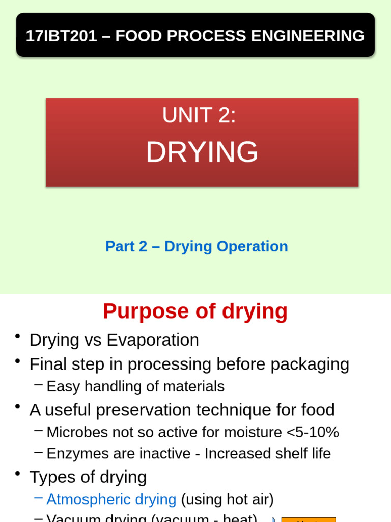 FPE - Unit 2 - Part 2 - Drying - Principles & Rate Curve | PDF | Humidity | Physical Sciences