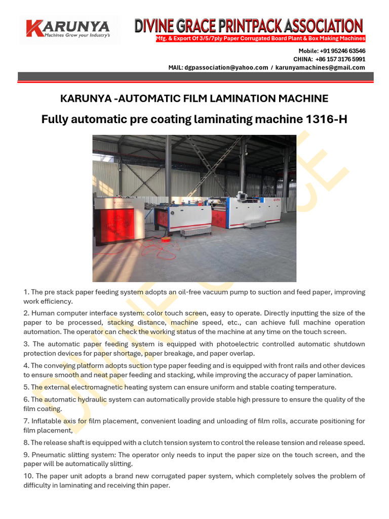 Automatic Film Lamination | PDF | Machines | Touchscreen