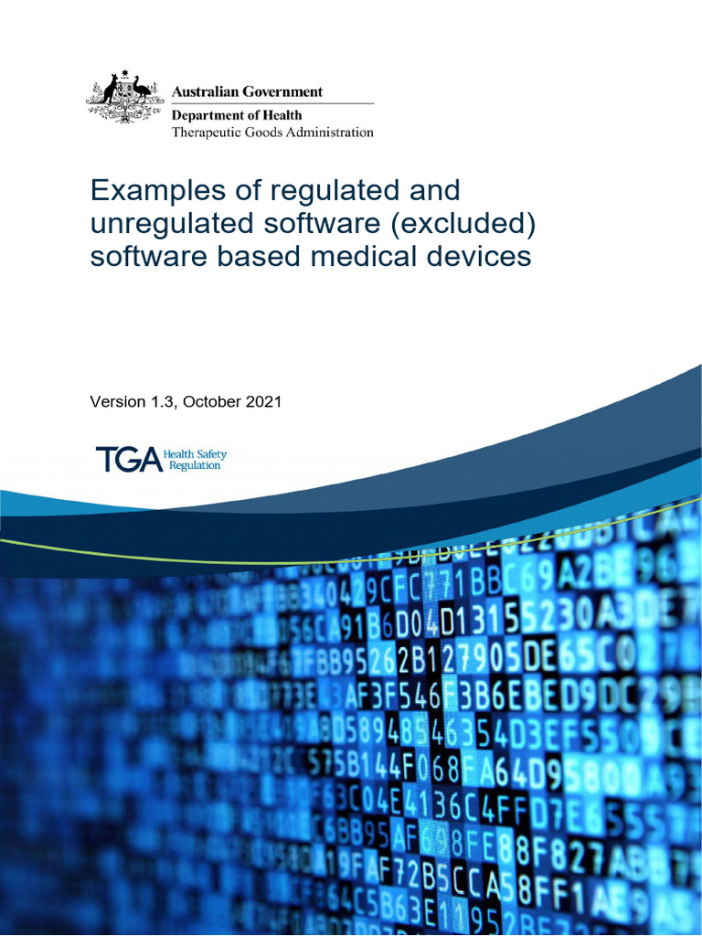 TGA - SaMD - Examples Regulated and Unregulated Software Excluded ...