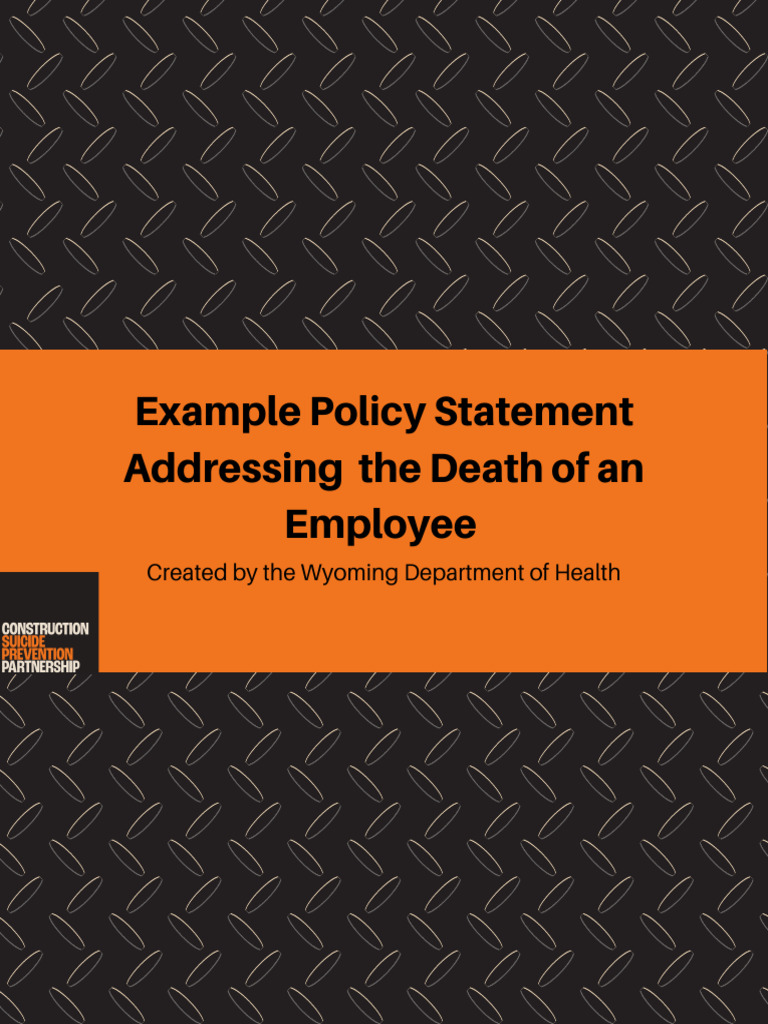 Example Policy For The Death of An Employee | PDF | Employment | Family