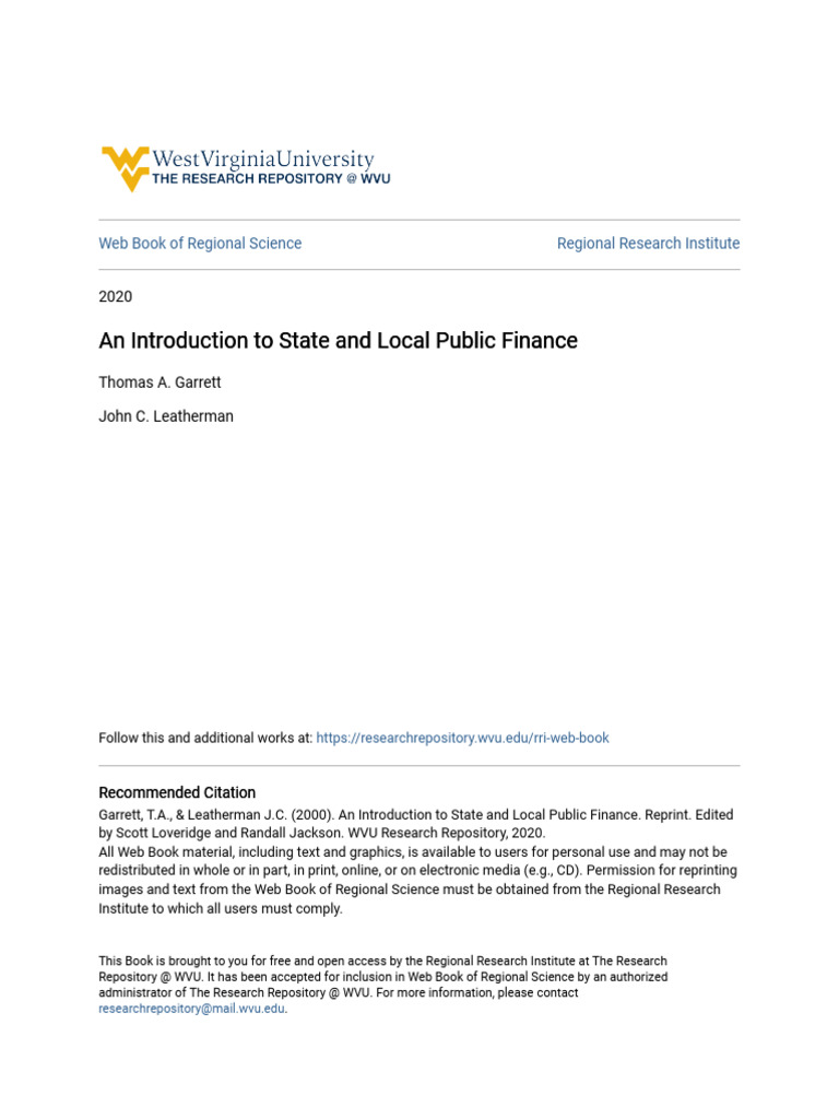 An Introduction To State and Local Public Finance | PDF | Taxes | Gross Domestic Product