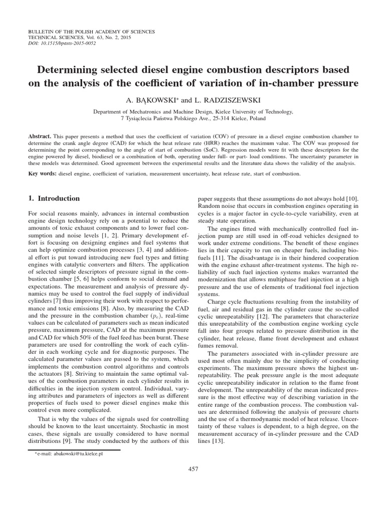 Determining Selected Diesel Engine Combu | PDF | Engines | Diesel Engine