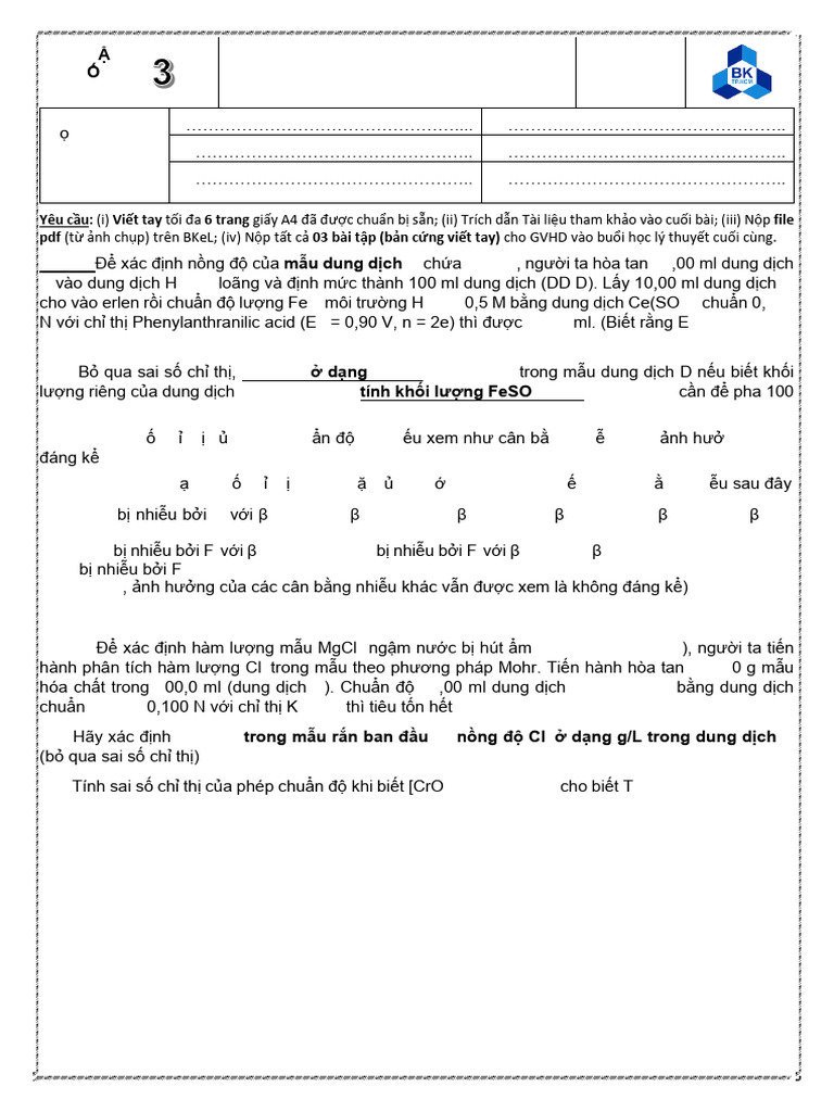 BÀI TẬP LỚN 3 CH2113 HK241 Ver 2 | PDF