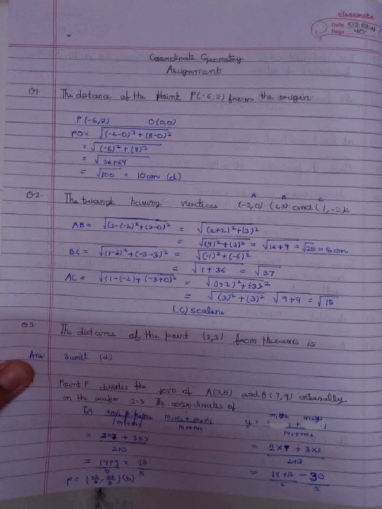 Assignment Coordinate Geometry ) | PDF