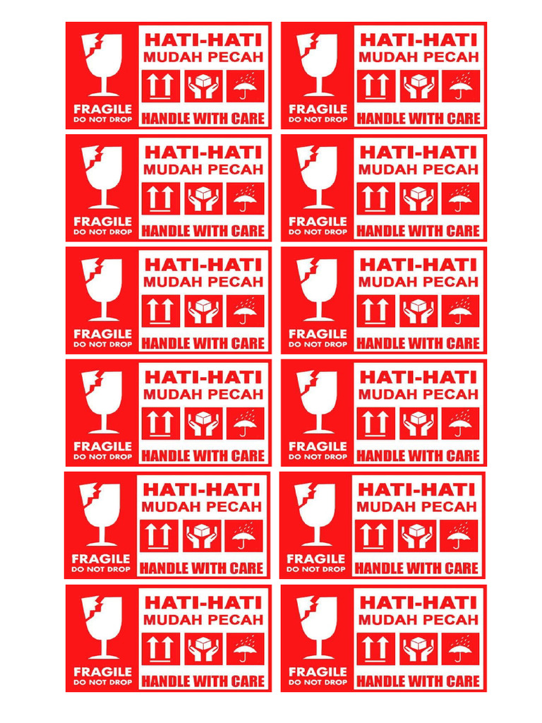 Stiker Fragile | PDF