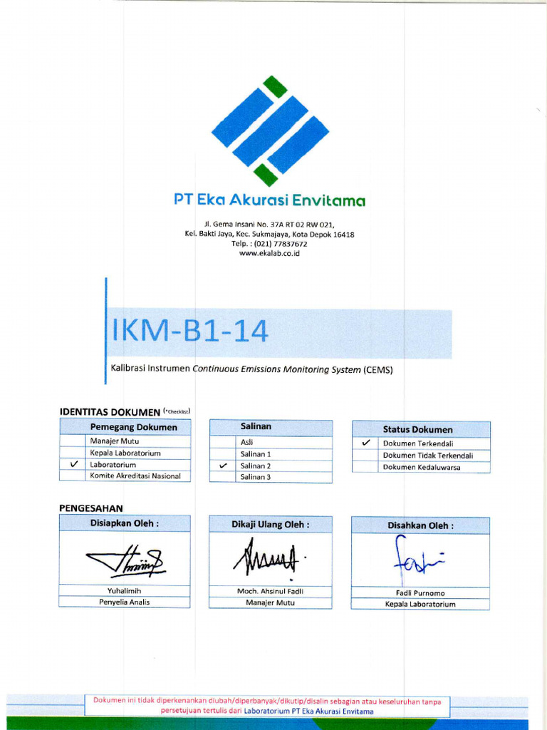 IKM-B1-14 - ESTB - Audit CEMS | PDF