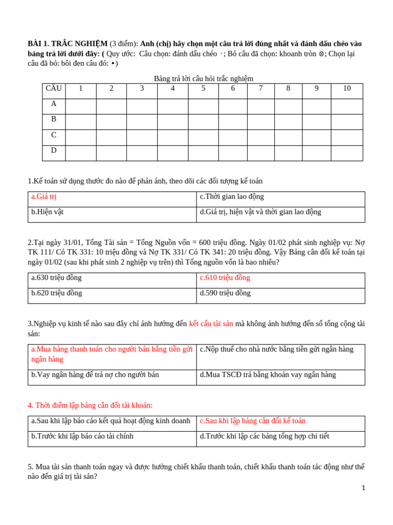 Bai Test 60 Phút BF | PDF