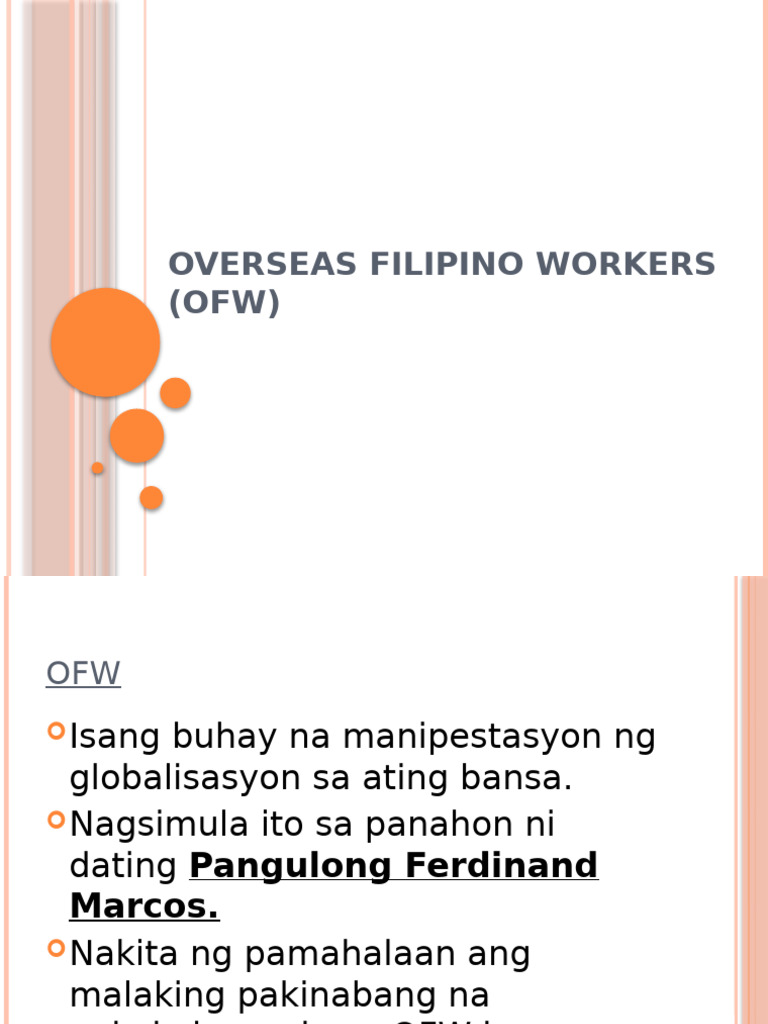 Overseas Filipino Workers OFW | PDF