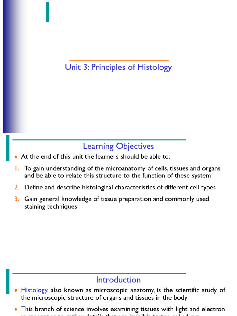 Unit 3 Principles of Histology | PDF | Microscope | Histology