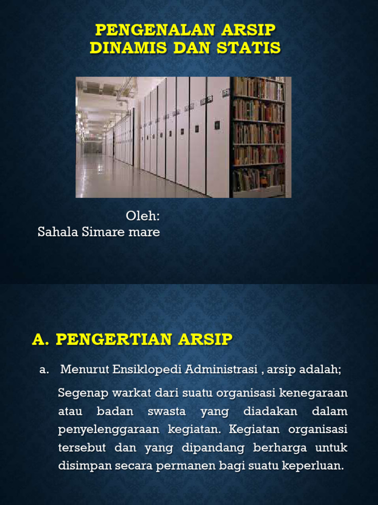 Contoh Arsip Dinamis dan Statis | PDF
