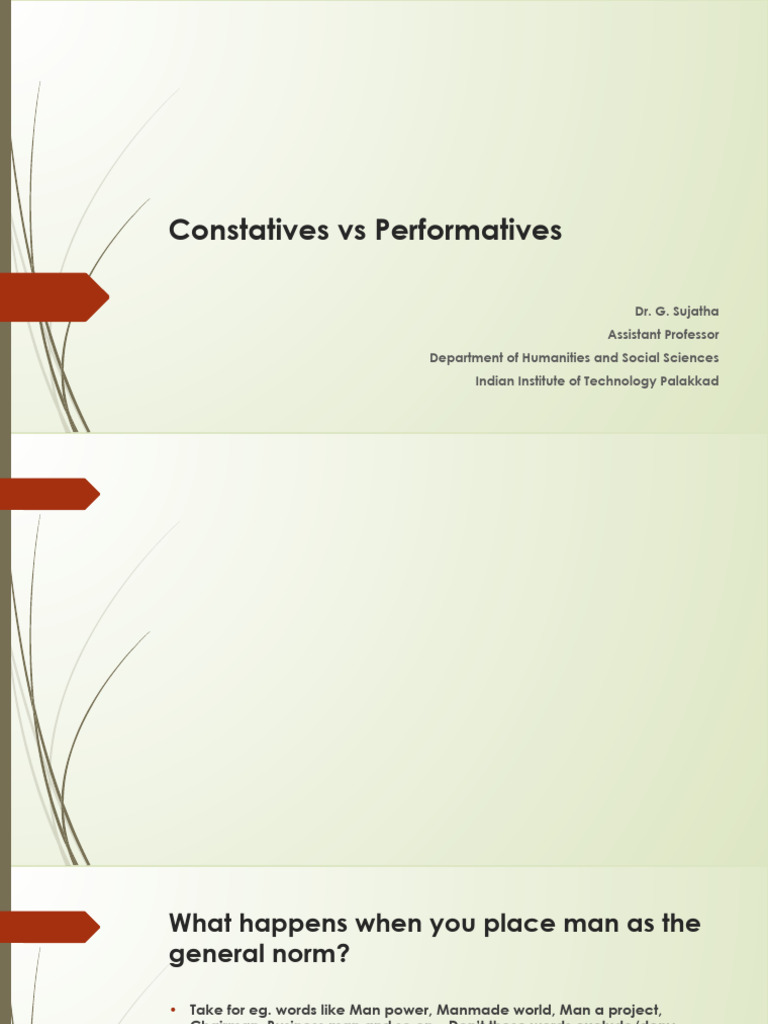2 Constative Vs Perfomative | PDF | Western Philosophy | Epistemology