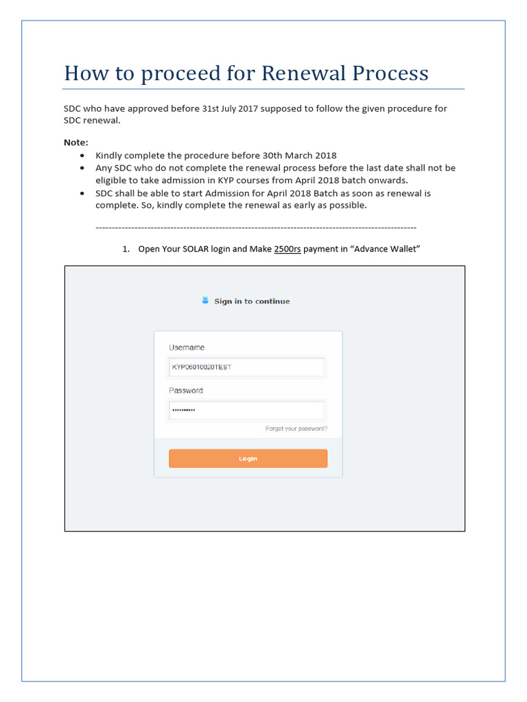 SDC Renewal Process Guide | PDF