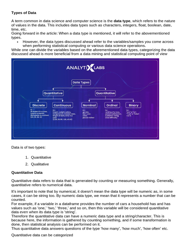 Types of Data | PDF | Categorical Variable | Logistic Regression