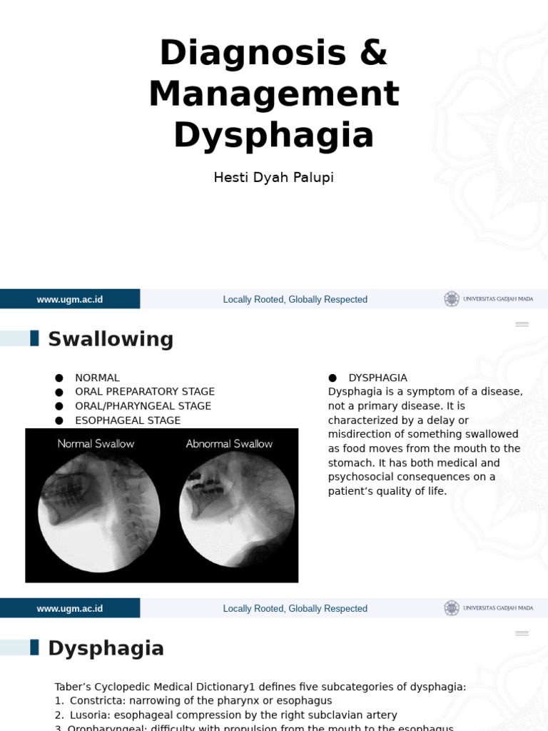 Diagnosis & Management Dysphagia: Hesti Dyah Palupi | PDF | Esophagus ...