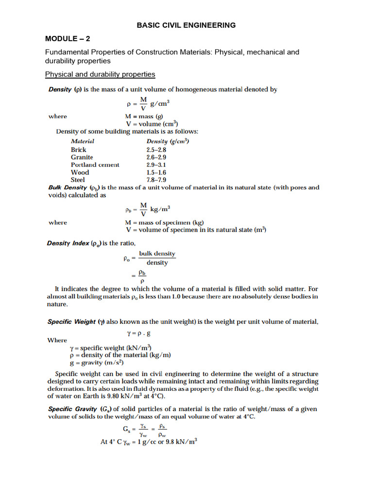Basic Civil Engineering Module 2 | PDF | Rock (Geology) | Cement