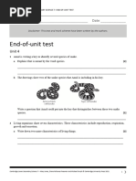 S7 End-Of-Unit Test Answers | PDF | Water | Gravity