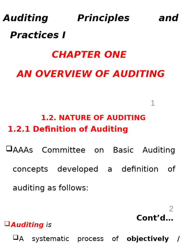 Auditing I | PDF | Audit | Internal Audit
