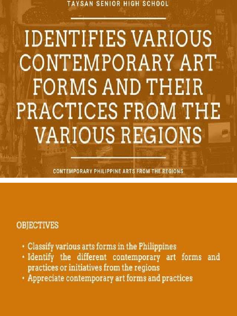 Identifies Various Contemporary Art Forms and Thier Practices From The Regions | PDF