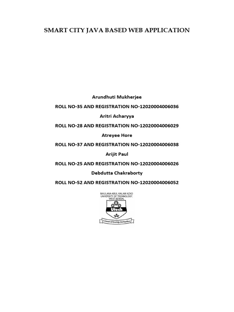 Smar City Java Based Web Application Debdutta Chakraborty | PDF | Computing Smar City Java Based Web Application Debdutta Chakraborty | PDF | Computing
