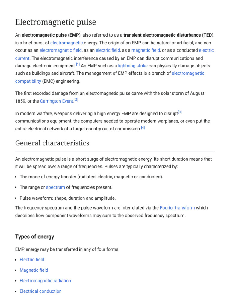 Electromagnetic Pulse - Wikipedia | PDF | Physical Sciences ...