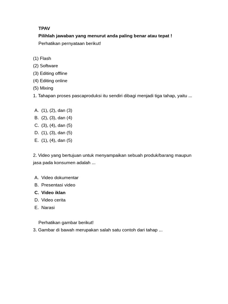 Contoh Soal TPAV | PDF