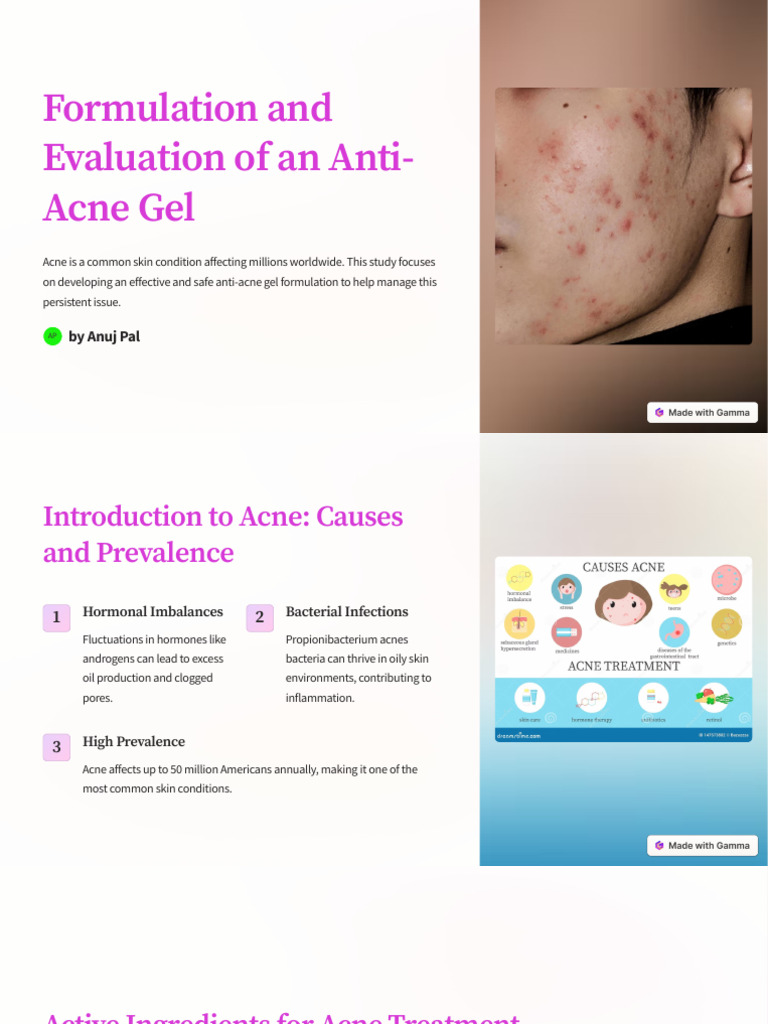 Formulation and Evaluation of An Anti Acne Gel | PDF | Topical ...