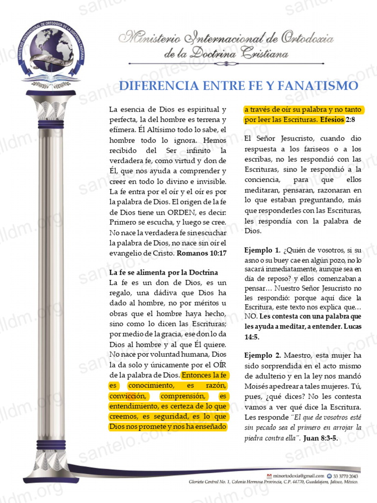 20241110G - Diferencia Entre Fe y Fanatismo - Santelo - Cortes@ | PDF ...