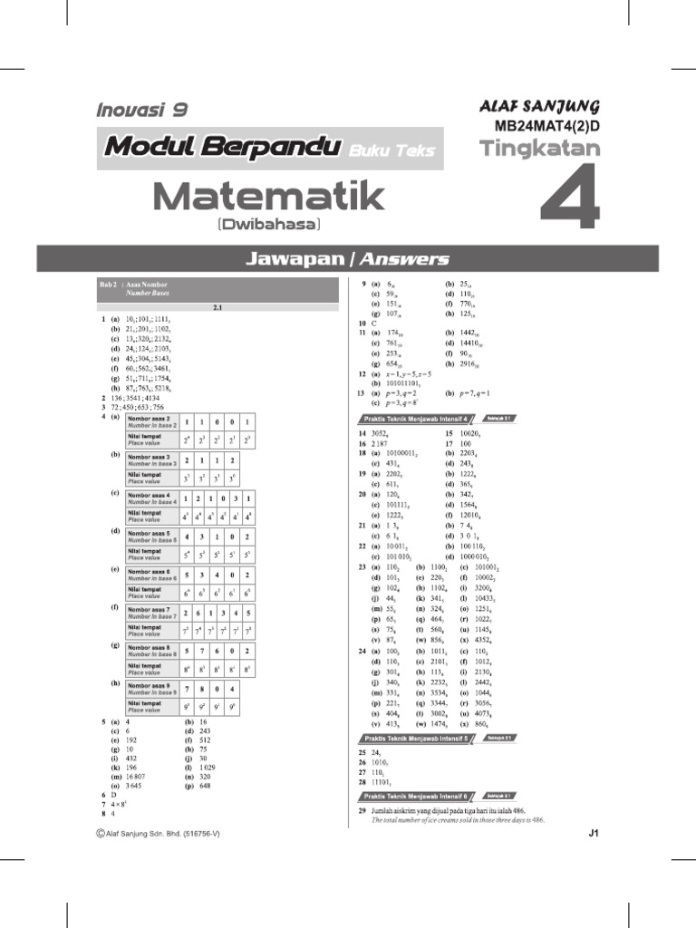 Jawapan Modul 9 Maths T4 (Buku 2) | PDF